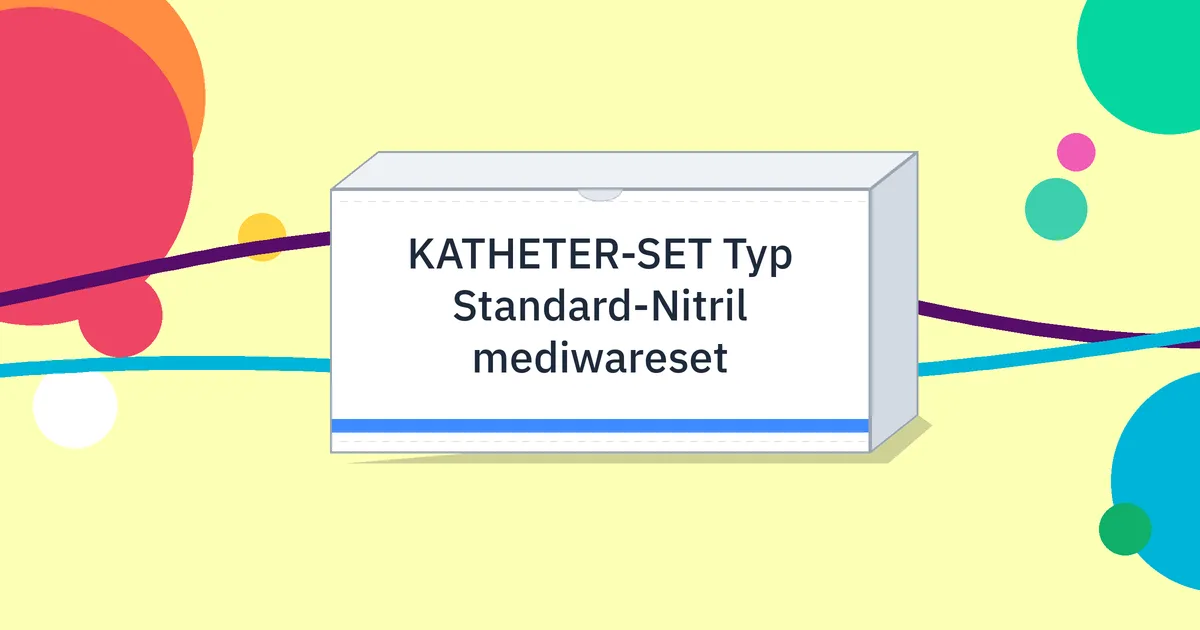 Symbolbild: Packung mit der Aufschrift KATHETER-SET Typ Standard-Nitril mediwareset (PZN 19470777) – Verfügbarkeit und Bezug in Apotheken in Frankfurt am Main
