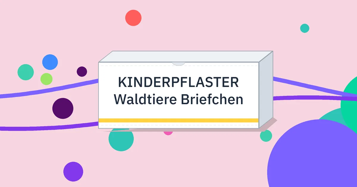 Symbolbild: Packung mit der Aufschrift KINDERPFLASTER Waldtiere Briefchen (PZN 19405337) – Verfügbarkeit und Bezug in Apotheken in Frankfurt am Main