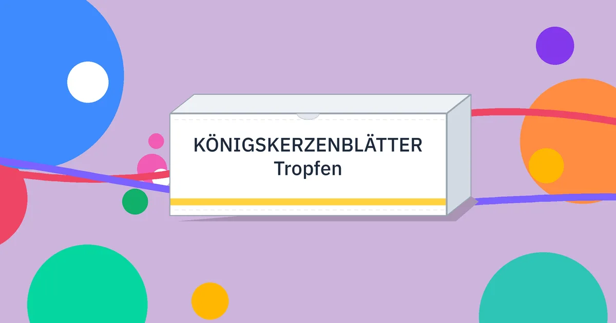 Symbolbild: Packung mit der Aufschrift KÖNIGSKERZENBLÄTTER Tropfen (PZN 17377329) – Verfügbarkeit und Bezug in Apotheken in Frankfurt am Main