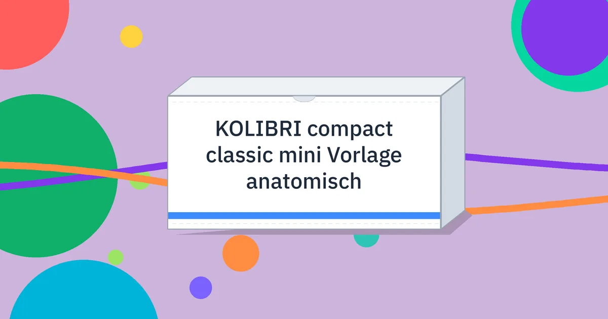 Symbolbild: Packung mit der Aufschrift KOLIBRI compact classic mini Vorlage anatomisch (PZN 12575438) – Verfügbarkeit und Bezug in Apotheken in Frankfurt am Main