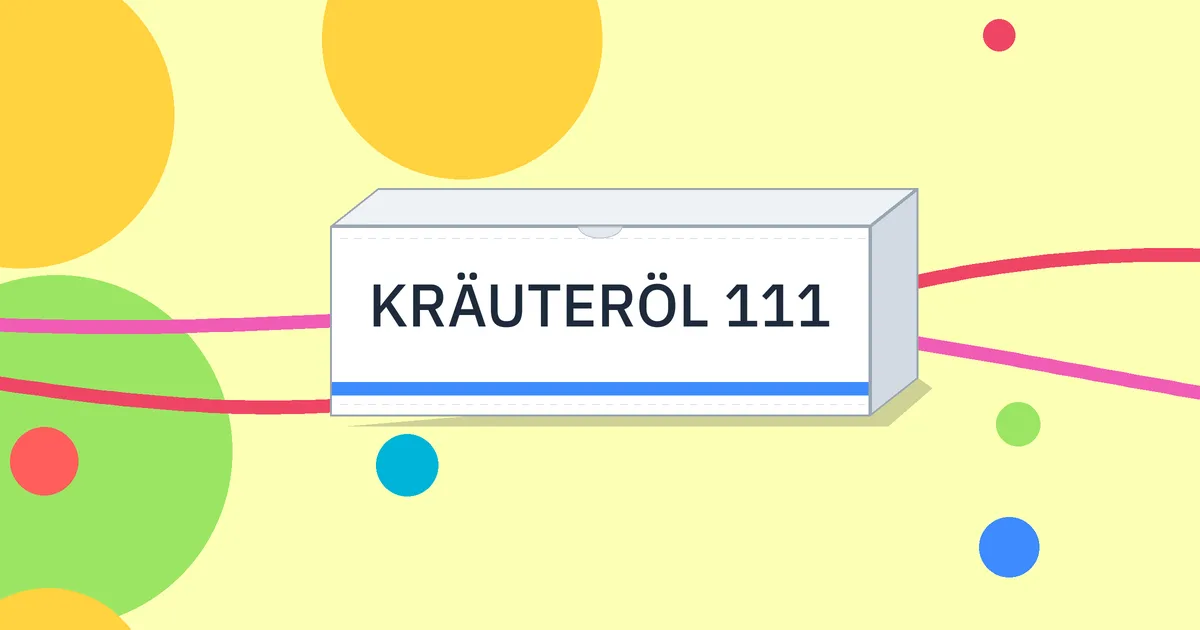 Symbolbild: Packung mit der Aufschrift KRÄUTERÖL 111 (PZN 00815877) – Verfügbarkeit und Bezug in Apotheken in Frankfurt am Main