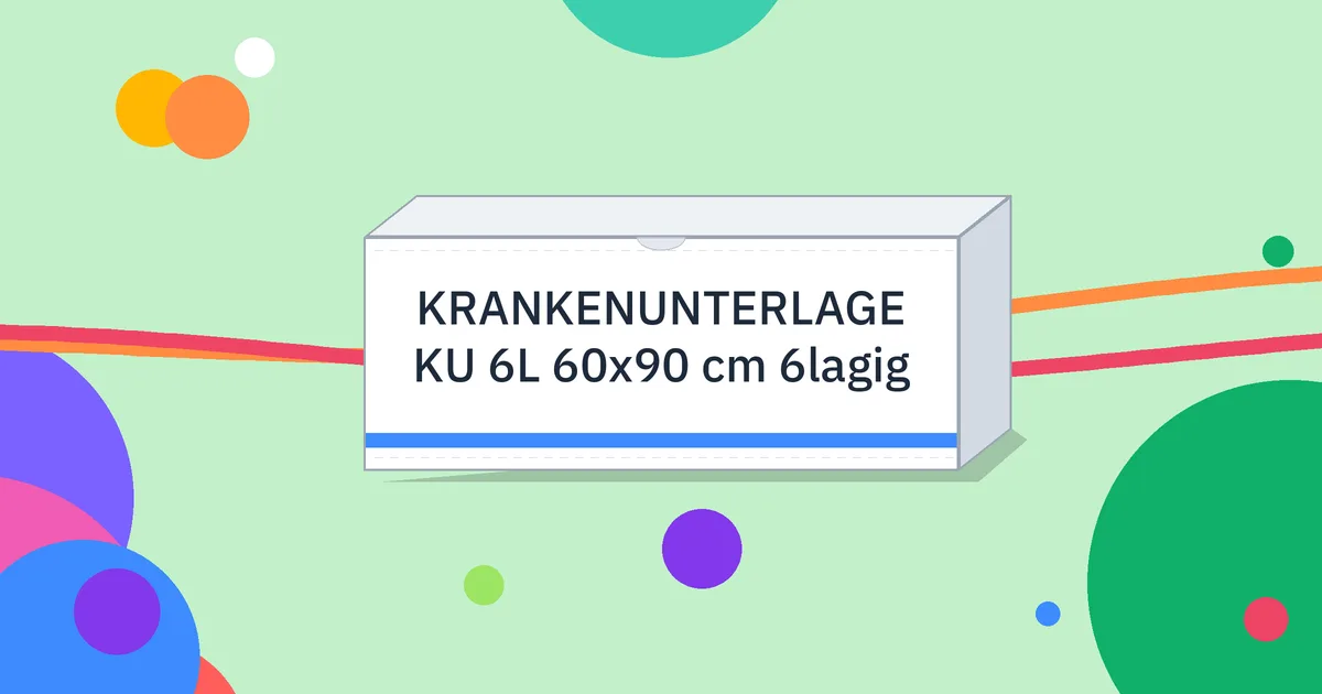 Symbolbild: Packung mit der Aufschrift KRANKENUNTERLAGE KU 6L 60x90 cm 6lagig (PZN 04239057) – Verfügbarkeit und Bezug in Apotheken in Frankfurt am Main