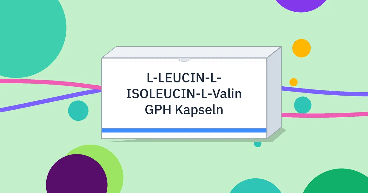Symbolbild: Packung mit der Aufschrift L-LEUCIN-L-ISOLEUCIN-L-Valin GPH Kapseln (PZN 17755406) – Verfügbarkeit und Bezug in Apotheken in Frankfurt am Main