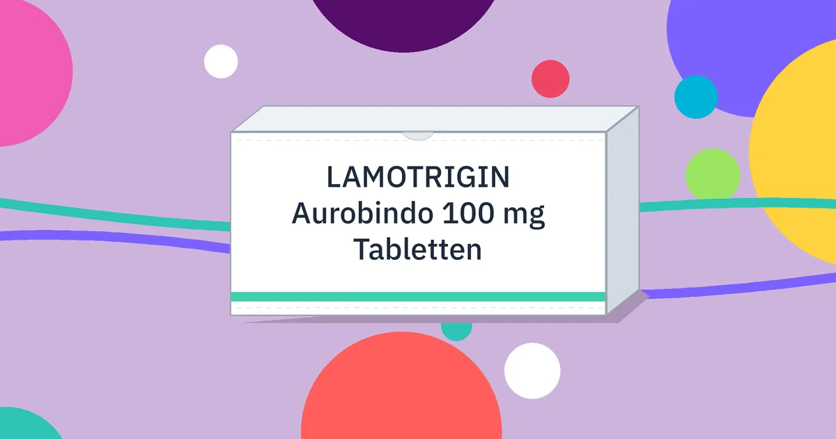 Symbolbild: Packung mit der Aufschrift LAMOTRIGIN Aurobindo 100 mg Tabletten (PZN 07713068) – Verfügbarkeit und Bezug in Apotheken in Frankfurt am Main