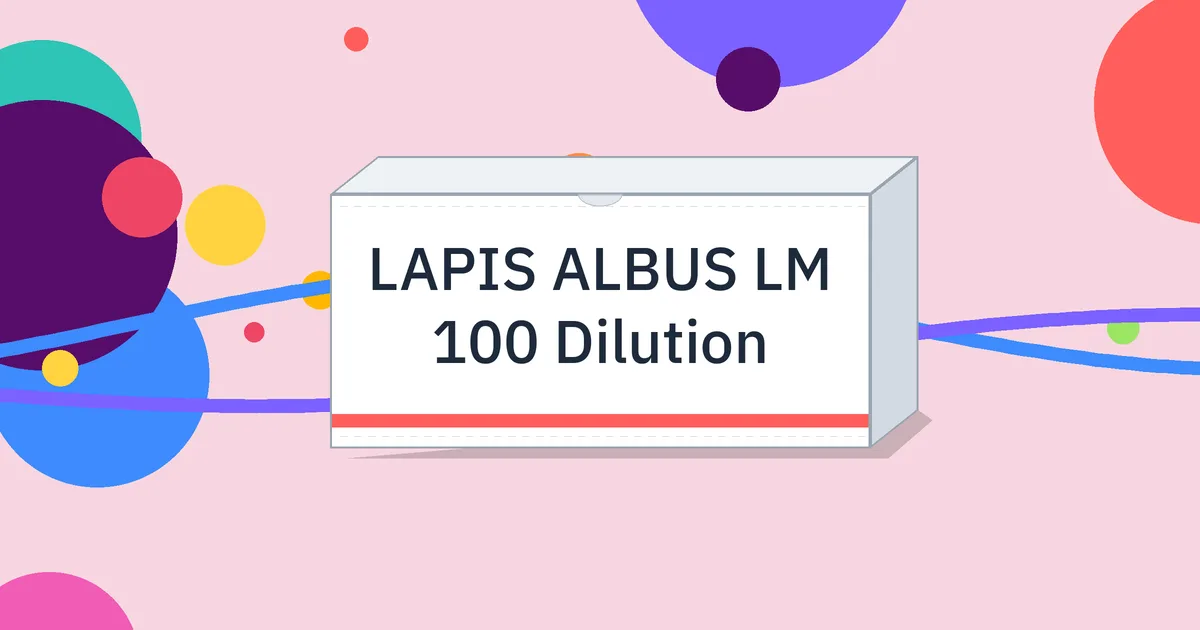 Symbolbild: Packung mit der Aufschrift LAPIS ALBUS LM 100 Dilution (PZN 13523432) – Verfügbarkeit und Bezug in Apotheken in Frankfurt am Main