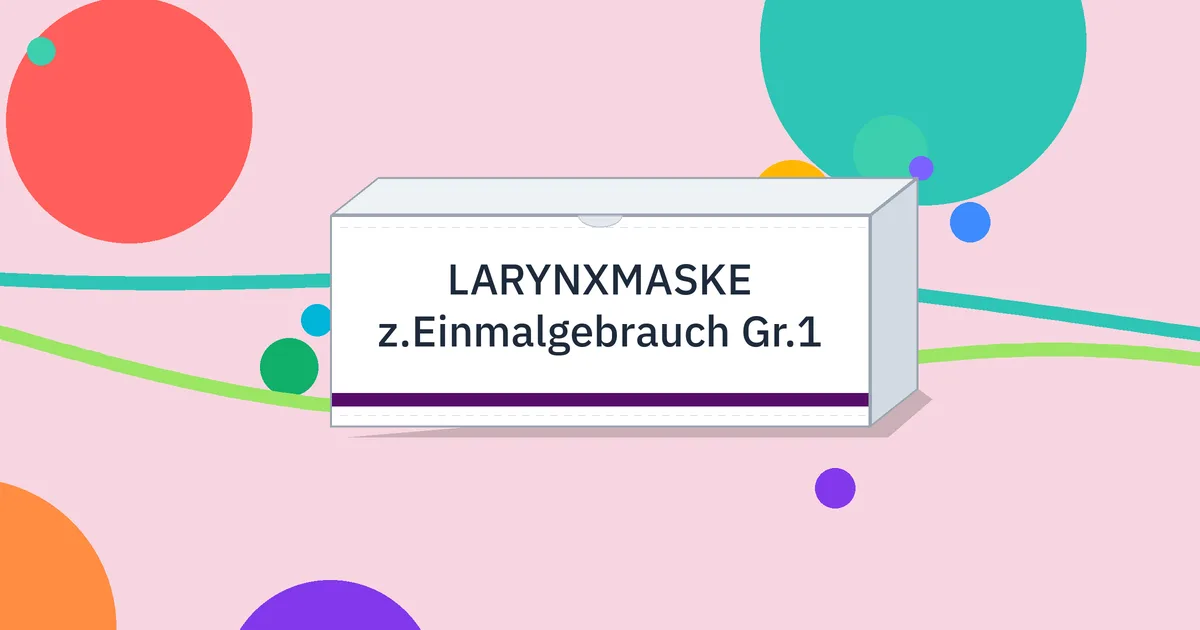 Symbolbild: Packung mit der Aufschrift LARYNXMASKE z.Einmalgebrauch Gr.1 (PZN 05749889) – Verfügbarkeit und Bezug in Apotheken in Frankfurt am Main