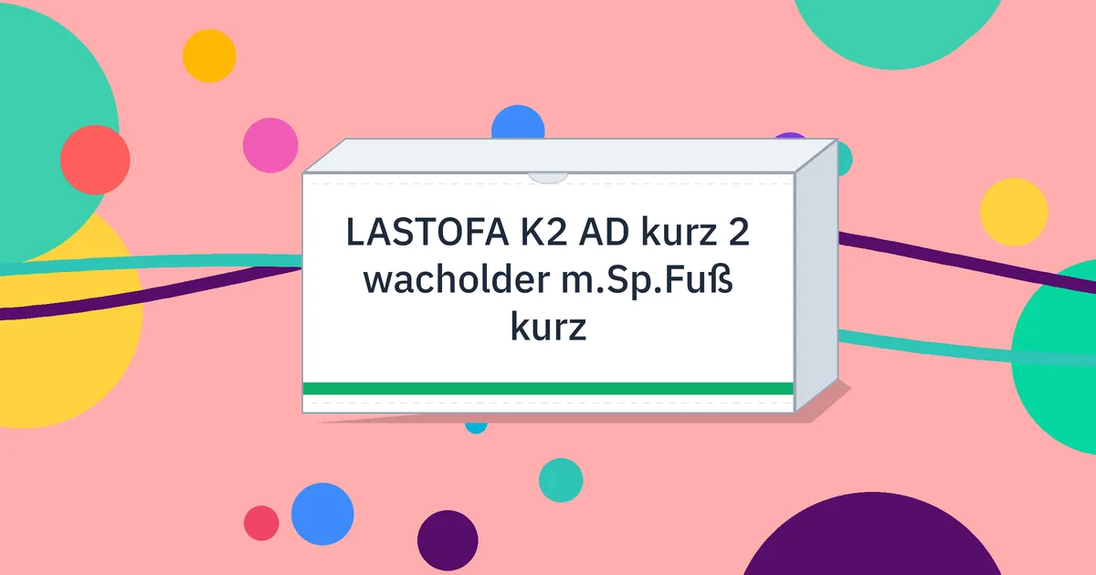 Symbolbild: Packung mit der Aufschrift LASTOFA K2 AD kurz 2 wacholder m.Sp.Fuß kurz (PZN 13799921) – Verfügbarkeit und Bezug in Apotheken in Frankfurt am Main