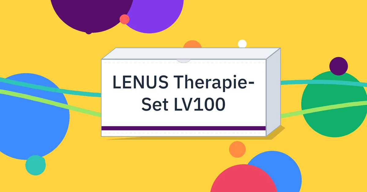 Symbolbild: Packung mit der Aufschrift LENUS Therapie-Set LV100 (PZN 19493407) – Verfügbarkeit und Bezug in Apotheken in Frankfurt am Main