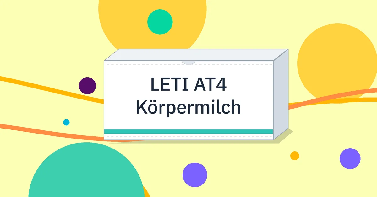 Symbolbild: Packung mit der Aufschrift LETI AT4 Körpermilch (PZN 06129143) – Verfügbarkeit und Bezug in Apotheken in Frankfurt am Main