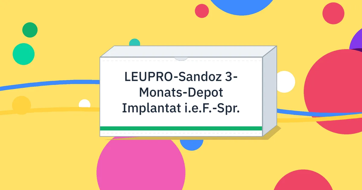 Symbolbild: Packung mit der Aufschrift LEUPRO-Sandoz 3-Monats-Depot Implantat i.e.F.-Spr. (PZN 18090423) – Verfügbarkeit und Bezug in Apotheken in Frankfurt am Main
