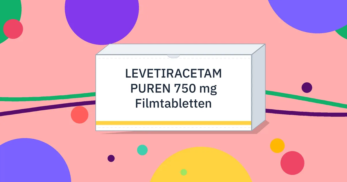 Symbolbild: Packung mit der Aufschrift LEVETIRACETAM PUREN 750 mg Filmtabletten (PZN 12532110) – Verfügbarkeit und Bezug in Apotheken in Frankfurt am Main