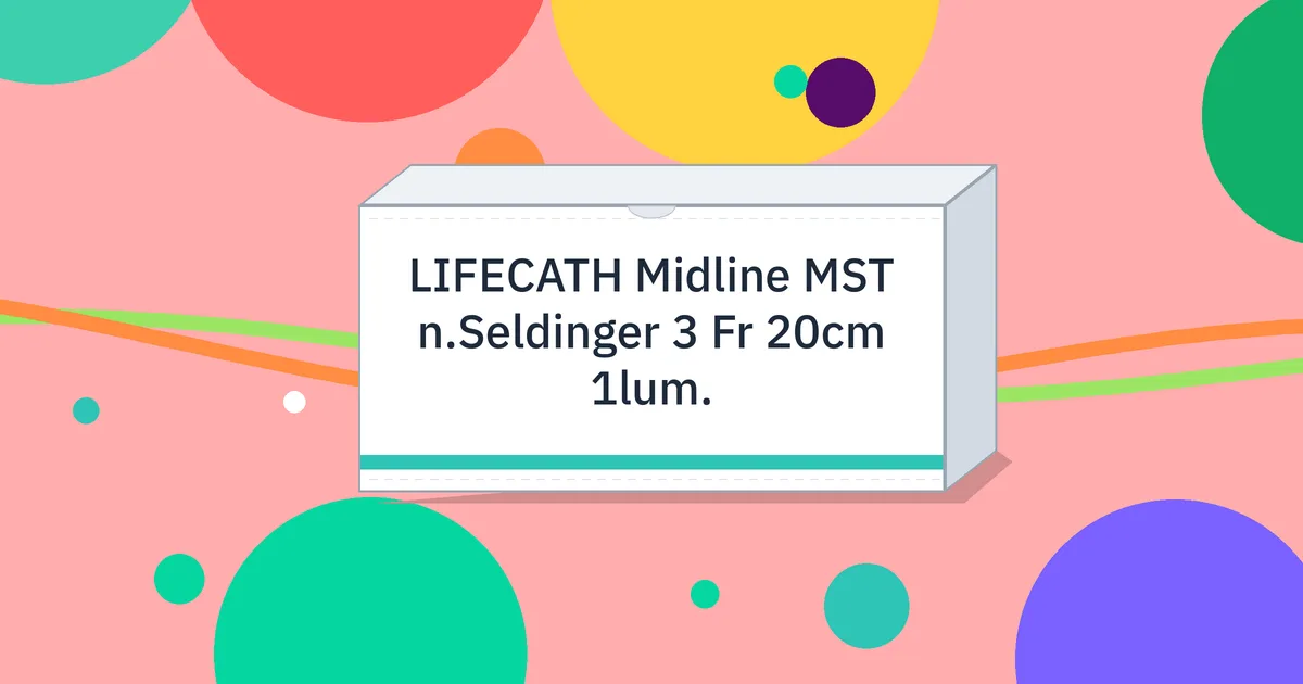 Symbolbild: Packung mit der Aufschrift LIFECATH Midline MST n.Seldinger 3 Fr 20cm 1lum. (PZN 15263337) – Verfügbarkeit und Bezug in Apotheken in Frankfurt am Main