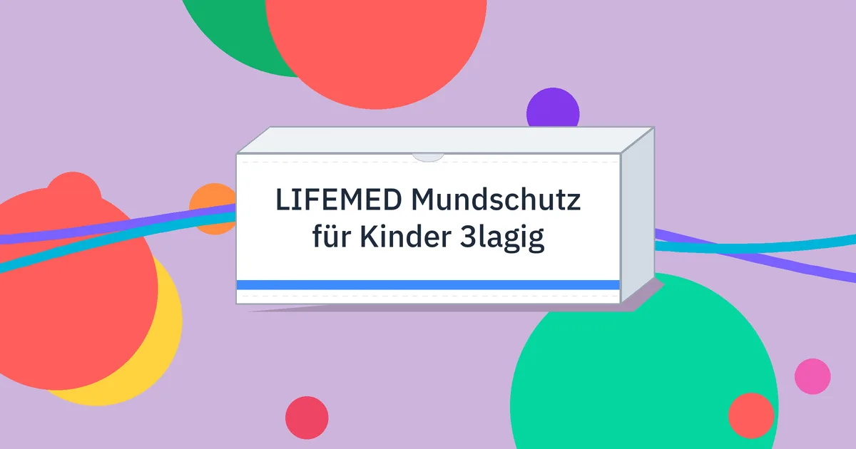 Symbolbild: Packung mit der Aufschrift LIFEMED Mundschutz für Kinder 3lagig (PZN 19357549) – Verfügbarkeit und Bezug in Apotheken in Frankfurt am Main