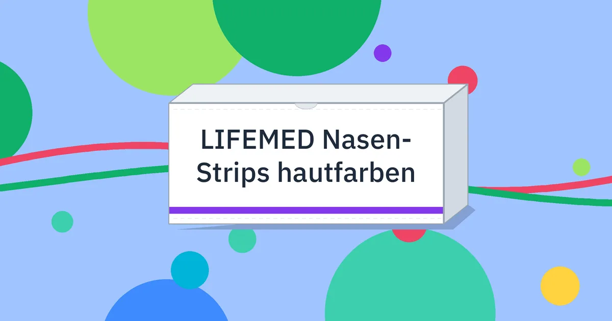 Symbolbild: Packung mit der Aufschrift LIFEMED Nasen-Strips hautfarben (PZN 19126123) – Verfügbarkeit und Bezug in Apotheken in Frankfurt am Main