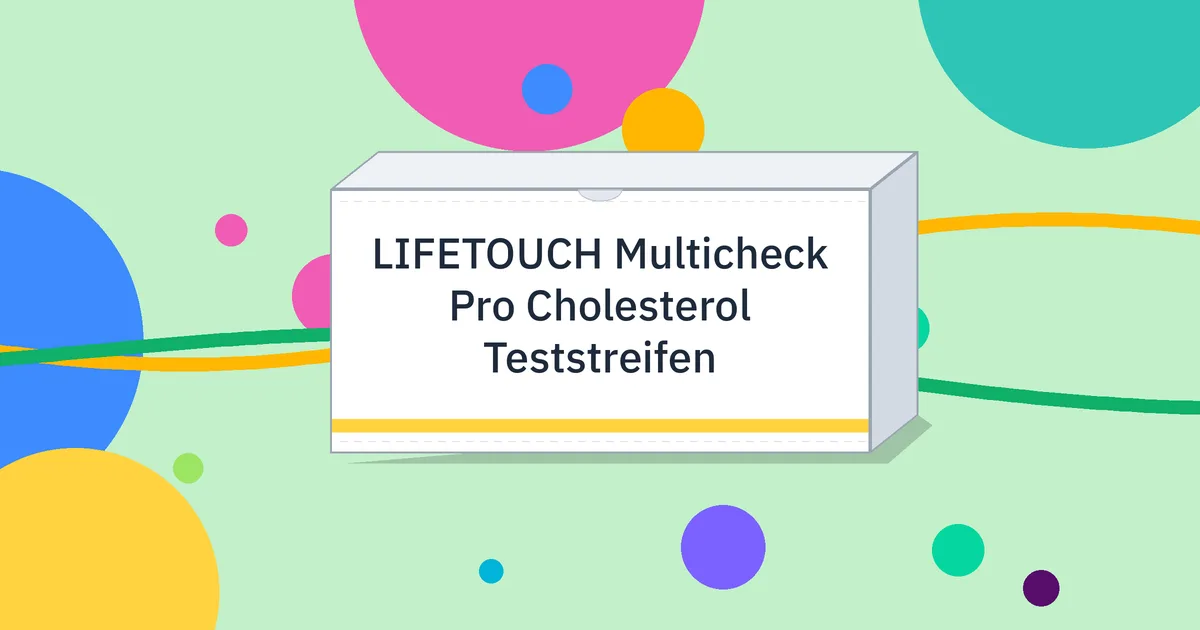 Symbolbild: Packung mit der Aufschrift LIFETOUCH Multicheck Pro Cholesterol Teststreifen (PZN 12433313) – Verfügbarkeit und Bezug in Apotheken in Frankfurt am Main