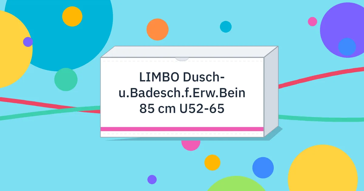 Symbolbild: Packung mit der Aufschrift LIMBO Dusch-u.Badesch.f.Erw.Bein 85 cm U52-65 (PZN 13234024) – Verfügbarkeit und Bezug in Apotheken in Frankfurt am Main