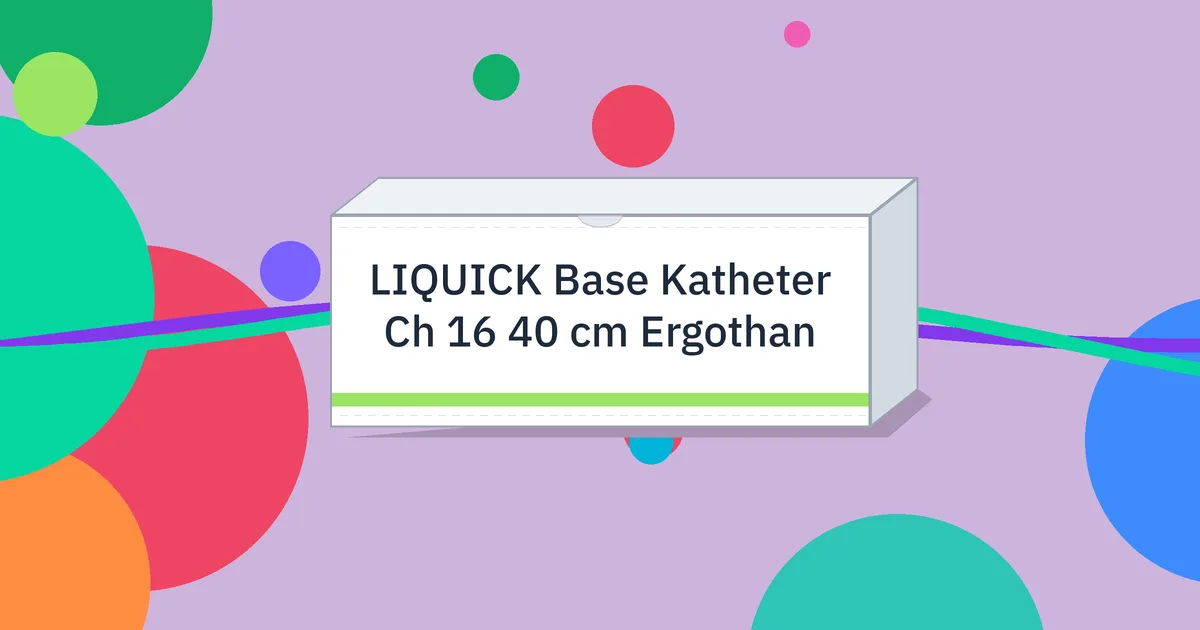Symbolbild: Packung mit der Aufschrift LIQUICK Base Katheter Ch 16 40 cm Ergothan (PZN 02652505) – Verfügbarkeit und Bezug in Apotheken in Frankfurt am Main