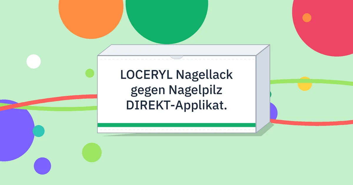 Symbolbild: Packung mit der Aufschrift LOCERYL Nagellack gegen Nagelpilz DIREKT-Applikat. (PZN 18028306) – Verfügbarkeit und Bezug in Apotheken in Frankfurt am Main