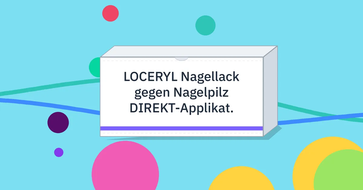 Symbolbild: Packung mit der Aufschrift LOCERYL Nagellack gegen Nagelpilz DIREKT-Applikat. (PZN 18891809) – Verfügbarkeit und Bezug in Apotheken in Frankfurt am Main
