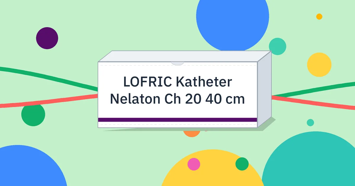 Symbolbild: Packung mit der Aufschrift LOFRIC Katheter Nelaton Ch 20 40 cm (PZN 16671707) – Verfügbarkeit und Bezug in Apotheken in Frankfurt am Main
