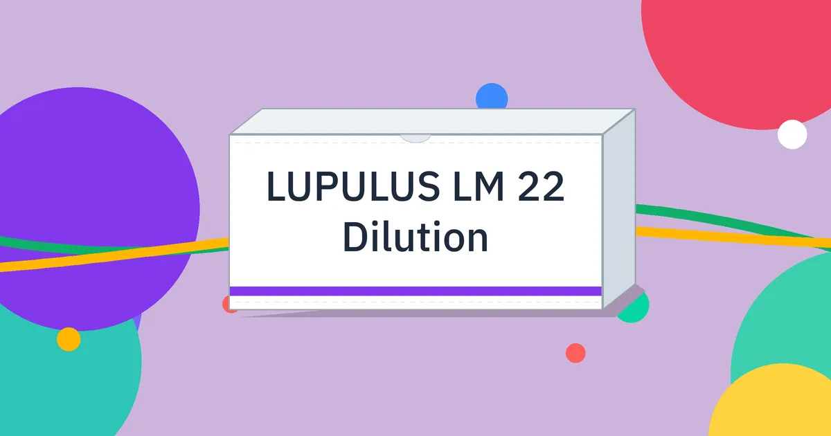 Symbolbild: Packung mit der Aufschrift LUPULUS LM 22 Dilution (PZN 12934481) – Verfügbarkeit und Bezug in Apotheken in Frankfurt am Main
