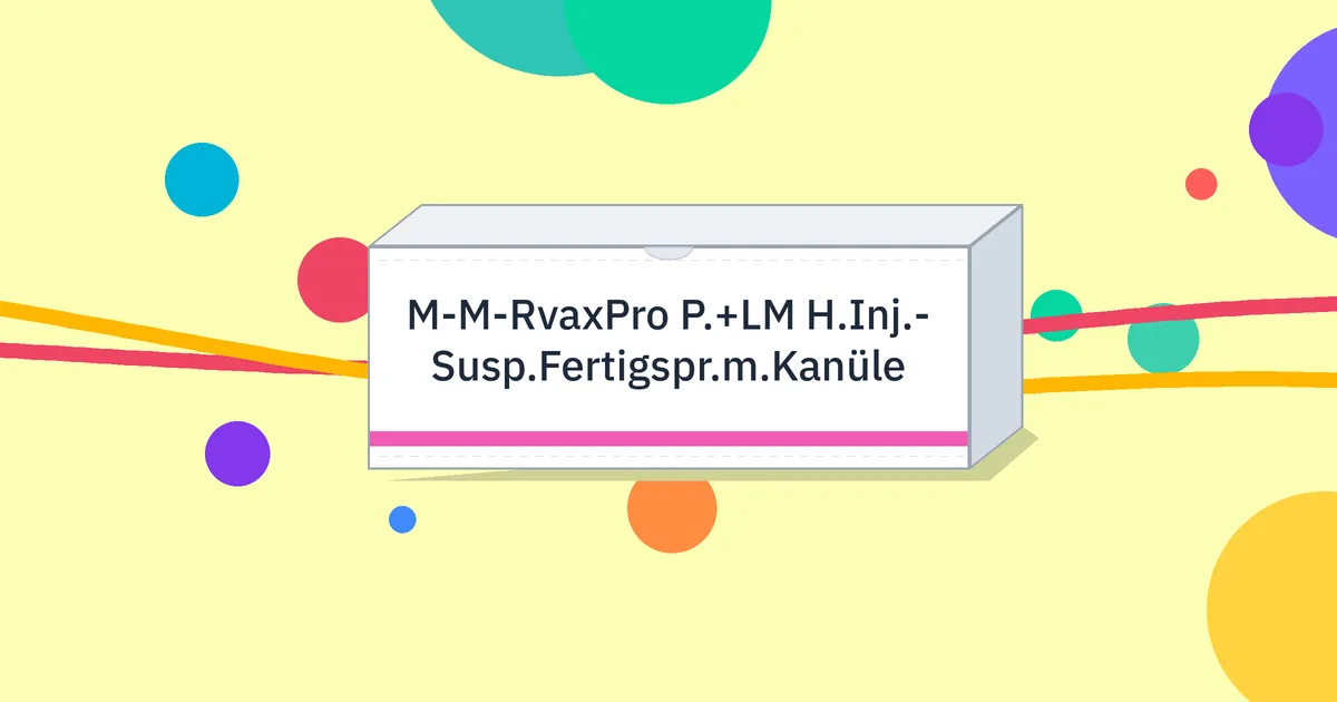 Symbolbild: Packung mit der Aufschrift M-M-RvaxPro P.+LM H.Inj.-Susp.Fertigspr.m.Kanüle (PZN 18052836) – Verfügbarkeit und Bezug in Apotheken in Frankfurt am Main