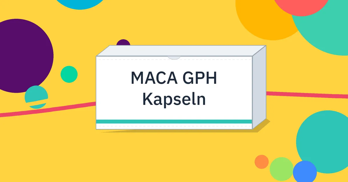 Symbolbild: Packung mit der Aufschrift MACA GPH Kapseln (PZN 09919064) – Verfügbarkeit und Bezug in Apotheken in Frankfurt am Main