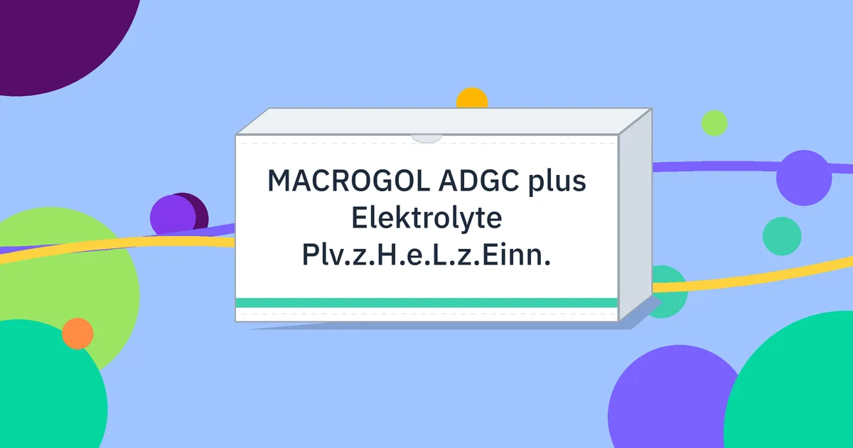 Symbolbild: Packung mit der Aufschrift MACROGOL ADGC plus Elektrolyte Plv.z.H.e.L.z.Einn. (PZN 18084411) – Verfügbarkeit und Bezug in Apotheken in Frankfurt am Main