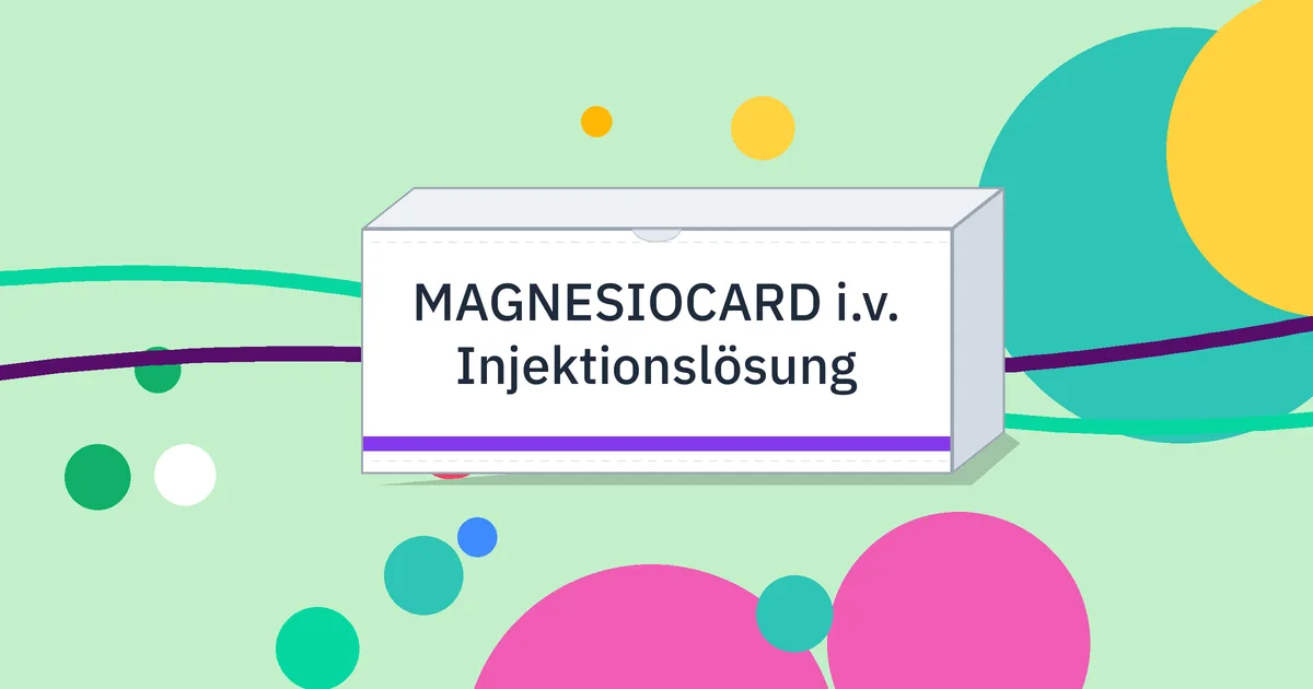 Symbolbild: Packung mit der Aufschrift MAGNESIOCARD i.v. Injektionslösung (PZN 01984085) – Verfügbarkeit und Bezug in Apotheken in Frankfurt am Main