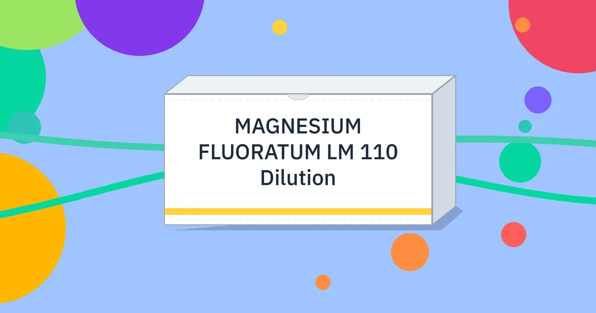 Symbolbild: Packung mit der Aufschrift MAGNESIUM FLUORATUM LM 110 Dilution (PZN 12937775) – Verfügbarkeit und Bezug in Apotheken in Frankfurt am Main