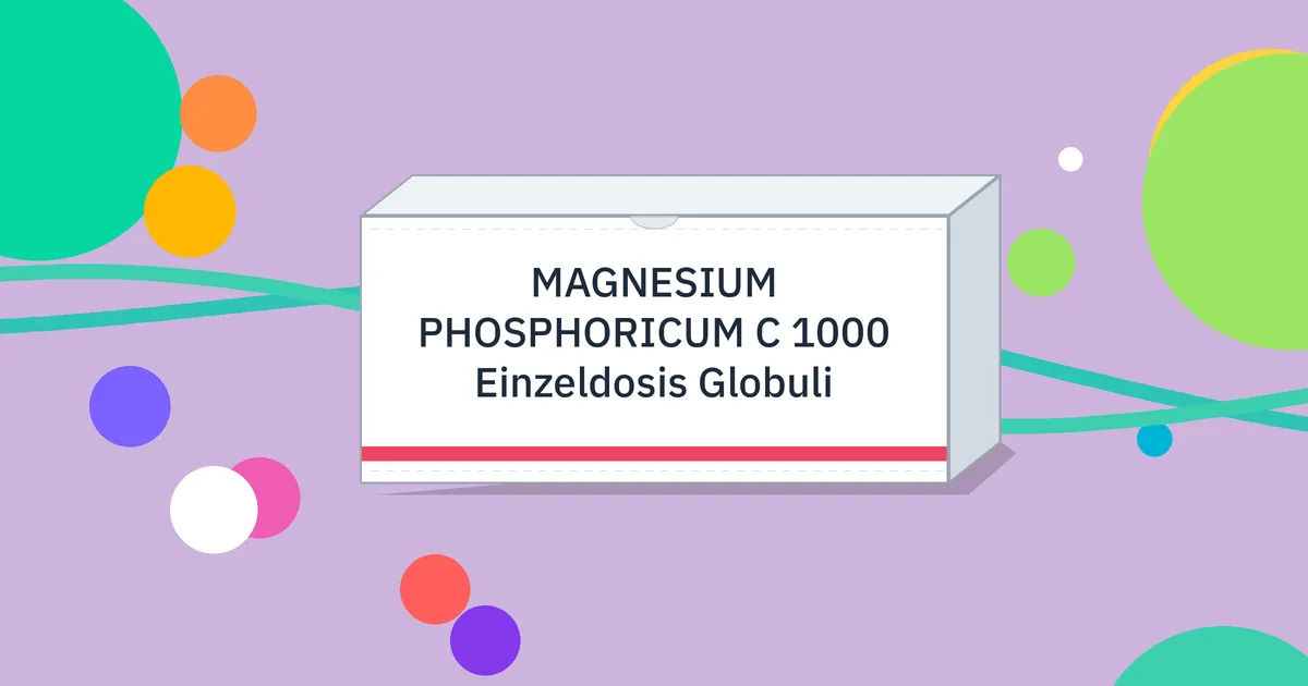 Symbolbild: Packung mit der Aufschrift MAGNESIUM PHOSPHORICUM C 1000 Einzeldosis Globuli (PZN 03034413) – Verfügbarkeit und Bezug in Apotheken in Frankfurt am Main