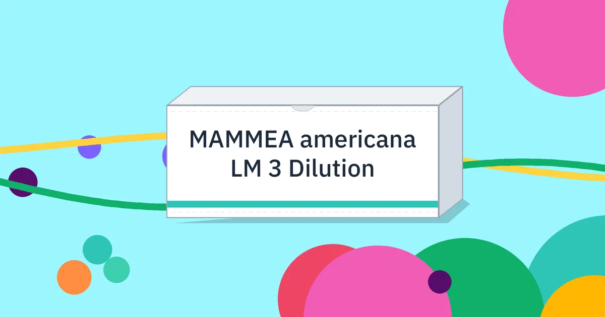 Symbolbild: Packung mit der Aufschrift MAMMEA americana LM 3 Dilution (PZN 13540229) – Verfügbarkeit und Bezug in Apotheken in Frankfurt am Main