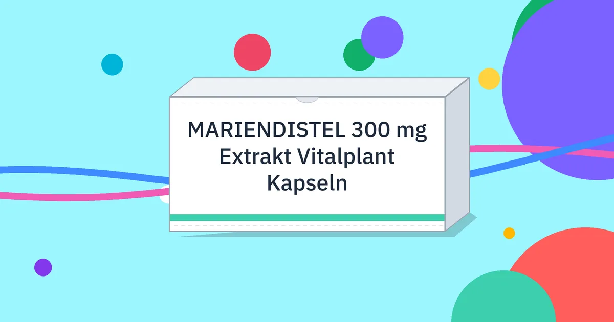 Symbolbild: Packung mit der Aufschrift MARIENDISTEL 300 mg Extrakt Vitalplant Kapseln (PZN 12504154) – Verfügbarkeit und Bezug in Apotheken in Frankfurt am Main