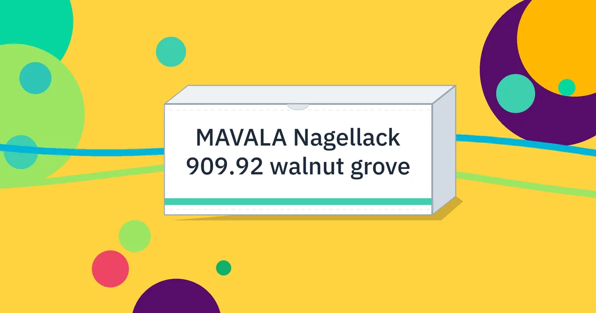Symbolbild: Packung mit der Aufschrift MAVALA Nagellack 909.92 walnut grove (PZN 14438013) – Verfügbarkeit und Bezug in Apotheken in Frankfurt am Main