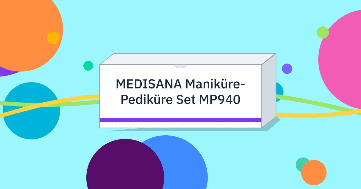 Symbolbild: Packung mit der Aufschrift MEDISANA Maniküre-Pediküre Set MP940 (PZN 20798968) – Verfügbarkeit und Bezug in Apotheken in Frankfurt am Main