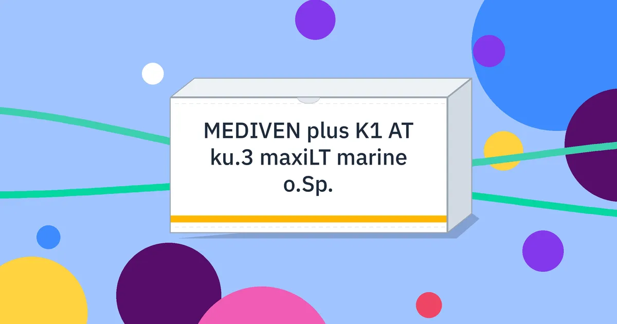 Symbolbild: Packung mit der Aufschrift MEDIVEN plus K1 AT ku.3 maxiLT marine o.Sp. (PZN 15068558) – Verfügbarkeit und Bezug in Apotheken in Frankfurt am Main