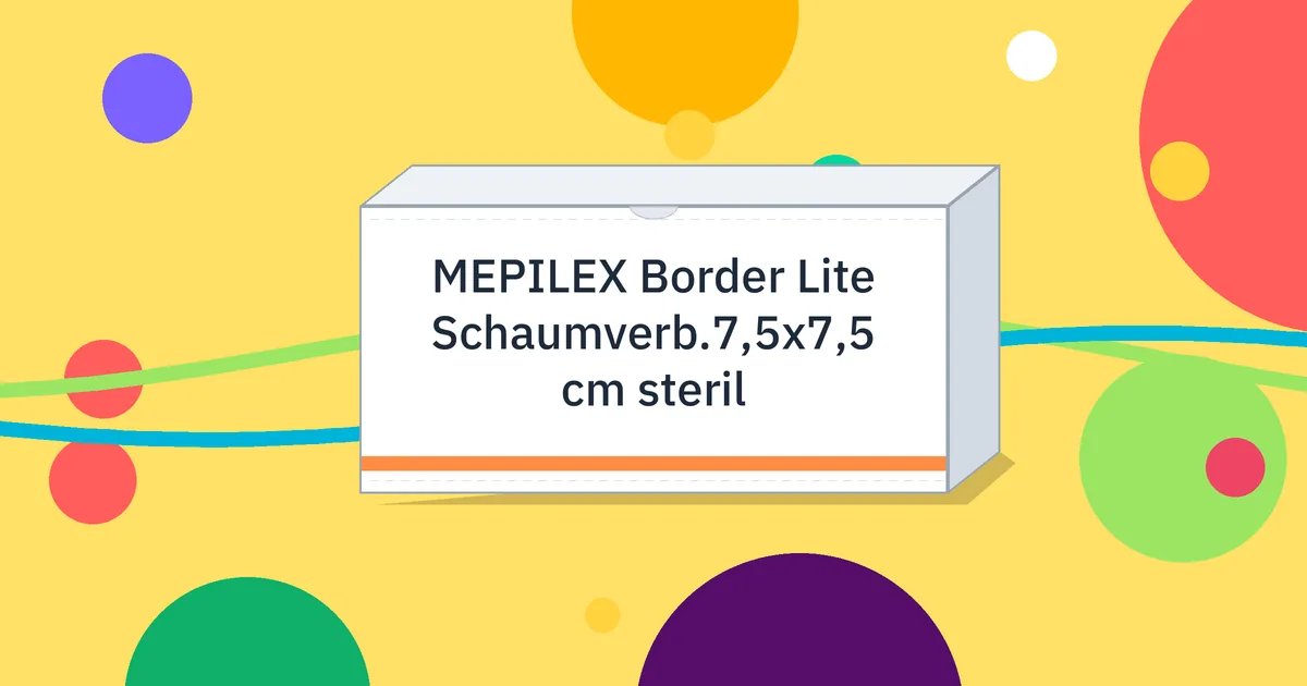 Symbolbild: Packung mit der Aufschrift MEPILEX Border Lite Schaumverb.7,5x7,5 cm steril (PZN 11518444) – Verfügbarkeit und Bezug in Apotheken in Frankfurt am Main