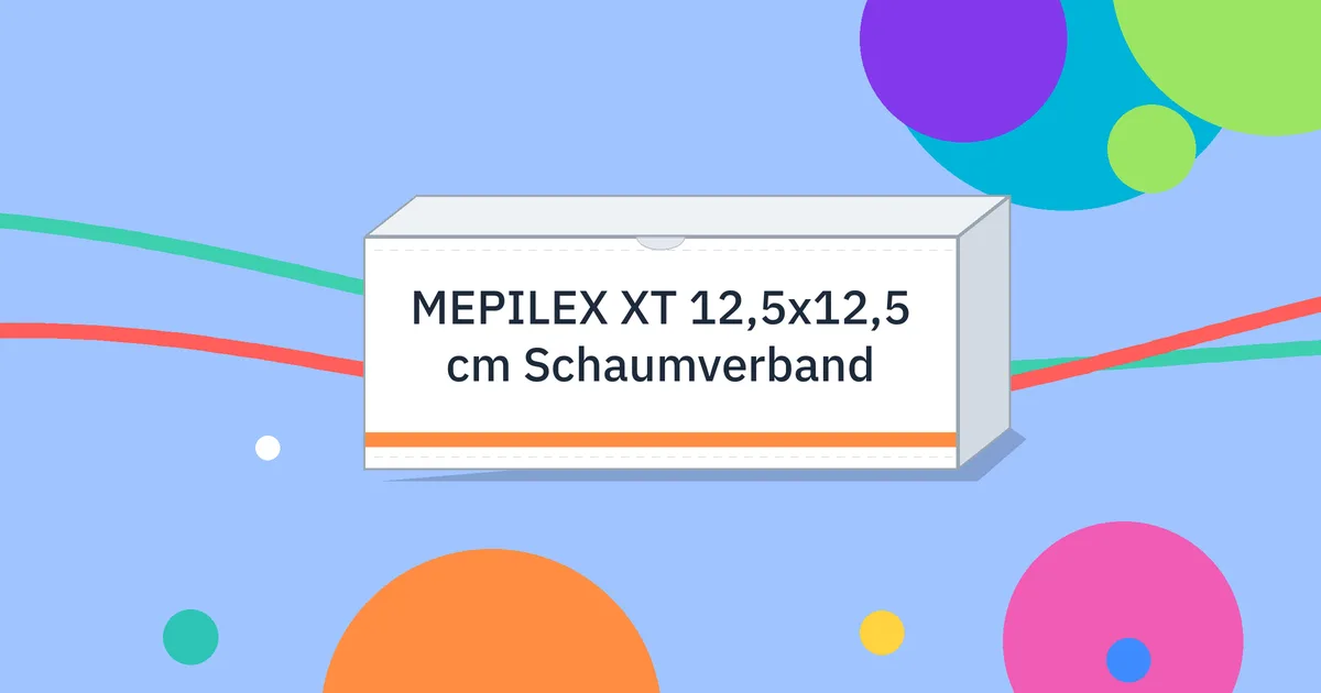 Symbolbild: Packung mit der Aufschrift MEPILEX XT 12,5x12,5 cm Schaumverband (PZN 16123495) – Verfügbarkeit und Bezug in Apotheken in Frankfurt am Main