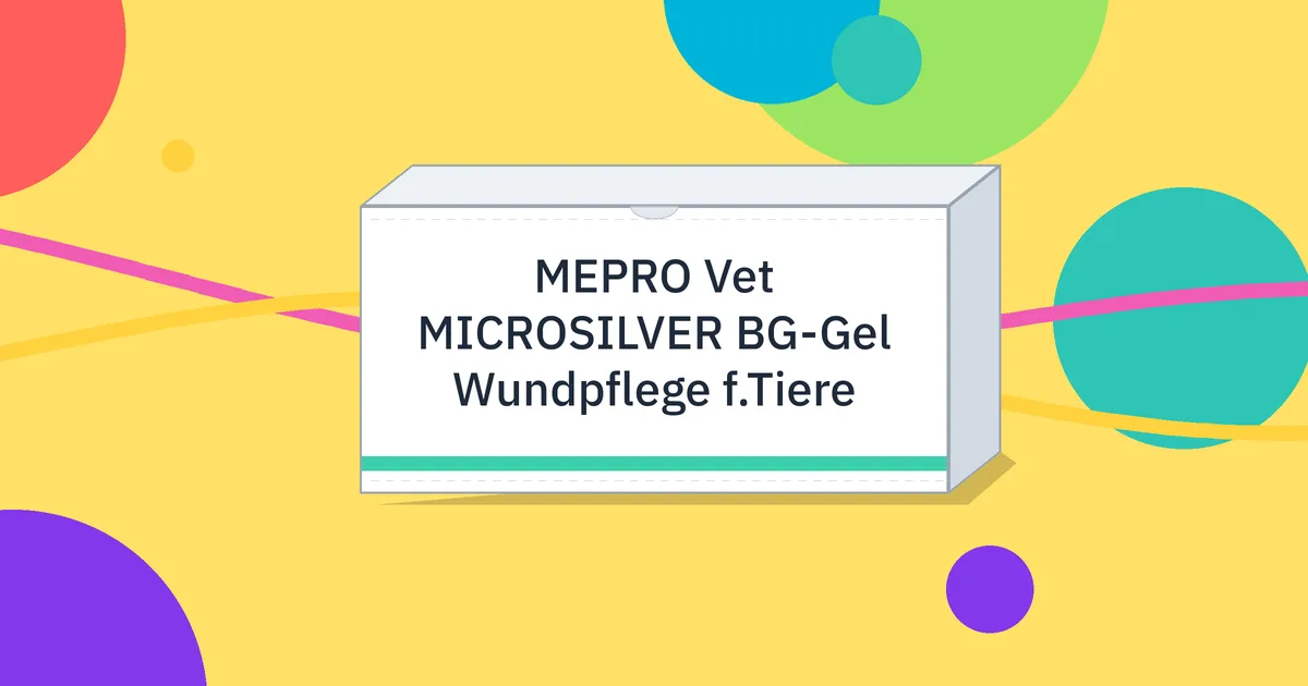 Symbolbild: Packung mit der Aufschrift MEPRO Vet MICROSILVER BG-Gel Wundpflege f.Tiere (PZN 16893572) – Verfügbarkeit und Bezug in Apotheken in Frankfurt am Main