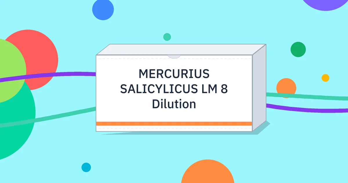 Symbolbild: Packung mit der Aufschrift MERCURIUS SALICYLICUS LM 8 Dilution (PZN 12953567) – Verfügbarkeit und Bezug in Apotheken in Frankfurt am Main