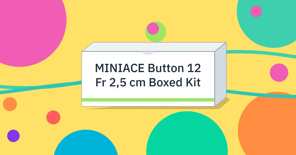 Symbolbild: Packung mit der Aufschrift MINIACE Button 12 Fr 2,5 cm Boxed Kit (PZN 16953541) – Verfügbarkeit und Bezug in Apotheken in Frankfurt am Main