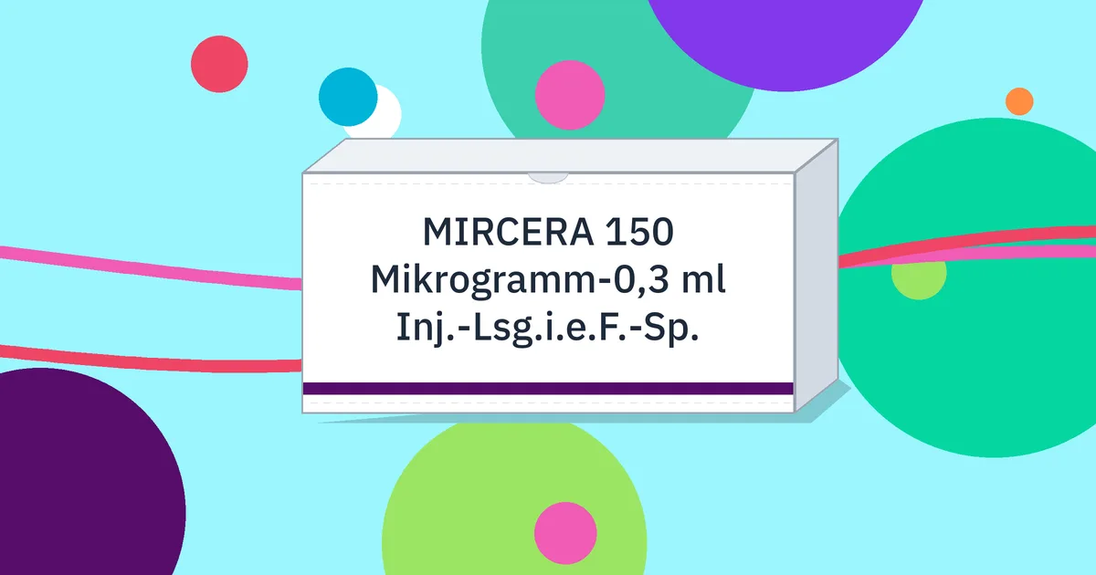 Symbolbild: Packung mit der Aufschrift MIRCERA 150 Mikrogramm-0,3 ml Inj.-Lsg.i.e.F.-Sp. (PZN 16037117) – Verfügbarkeit und Bezug in Apotheken in Frankfurt am Main