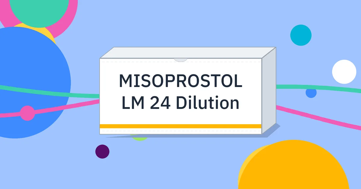 Symbolbild: Packung mit der Aufschrift MISOPROSTOL LM 24 Dilution (PZN 12956790) – Verfügbarkeit und Bezug in Apotheken in Frankfurt am Main