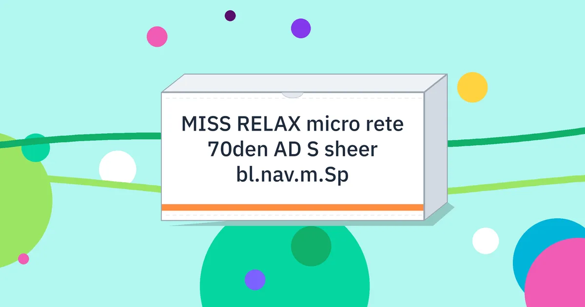 Symbolbild: Packung mit der Aufschrift MISS RELAX micro rete 70den AD S sheer bl.nav.m.Sp (PZN 16183505) – Verfügbarkeit und Bezug in Apotheken in Frankfurt am Main