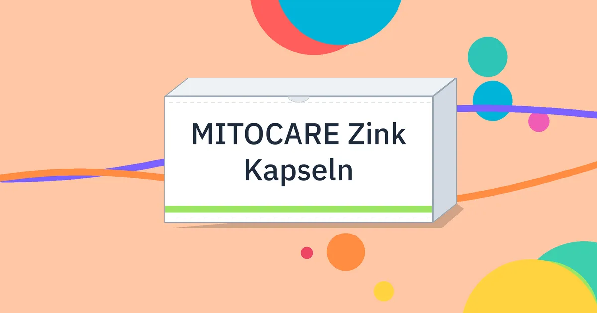 Symbolbild: Packung mit der Aufschrift MITOCARE Zink Kapseln (PZN 19397939) – Verfügbarkeit und Bezug in Apotheken in Frankfurt am Main