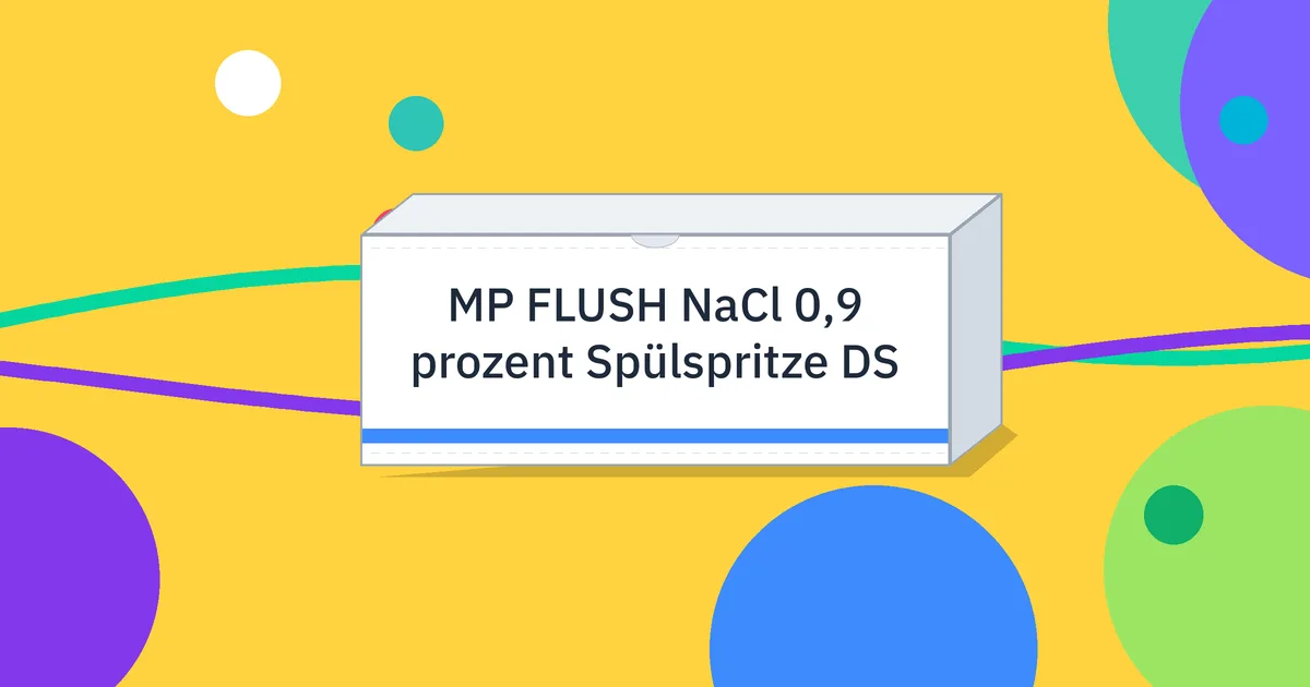 Symbolbild: Packung mit der Aufschrift MP FLUSH NaCl 0,9 prozent Spülspritze DS (PZN 20369204) – Verfügbarkeit und Bezug in Apotheken in Frankfurt am Main