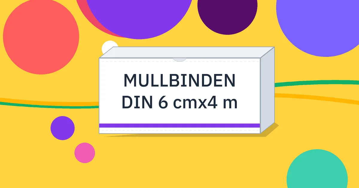 Symbolbild: Packung mit der Aufschrift MULLBINDEN DIN 6 cmx4 m (PZN 03943328) – Verfügbarkeit und Bezug in Apotheken in Frankfurt am Main