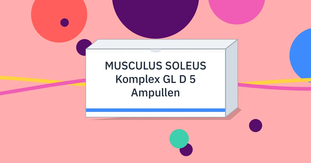 Symbolbild: Packung mit der Aufschrift MUSCULUS SOLEUS Komplex GL D 5 Ampullen (PZN 02937811) – Verfügbarkeit und Bezug in Apotheken in Frankfurt am Main