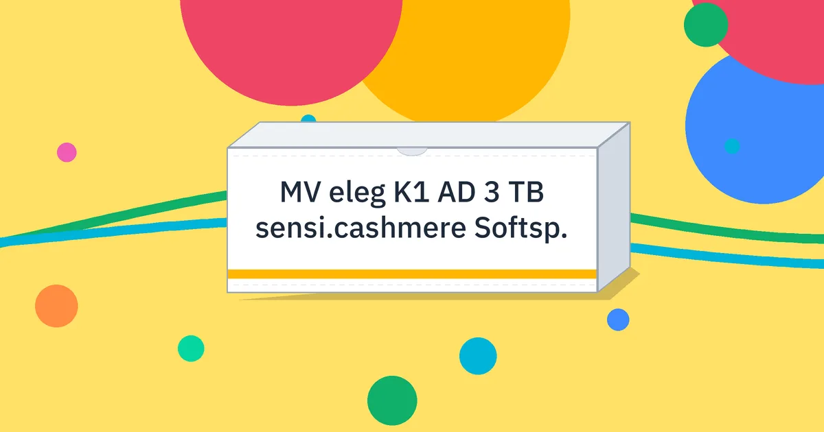 Symbolbild: Packung mit der Aufschrift MV eleg K1 AD 3 TB sensi.cashmere Softsp. (PZN 14650262) – Verfügbarkeit und Bezug in Apotheken in Frankfurt am Main