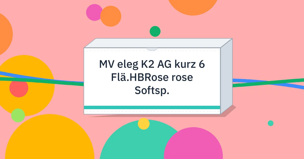 Symbolbild: Packung mit der Aufschrift MV eleg K2 AG kurz 6 Flä.HBRose rose Softsp. (PZN 15704066) – Verfügbarkeit und Bezug in Apotheken in Frankfurt am Main